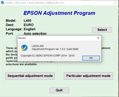 Reset Epson L455 L456 Adjustment Program