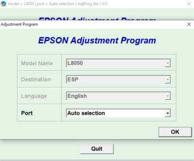 Epson L8050 Adjustment Program