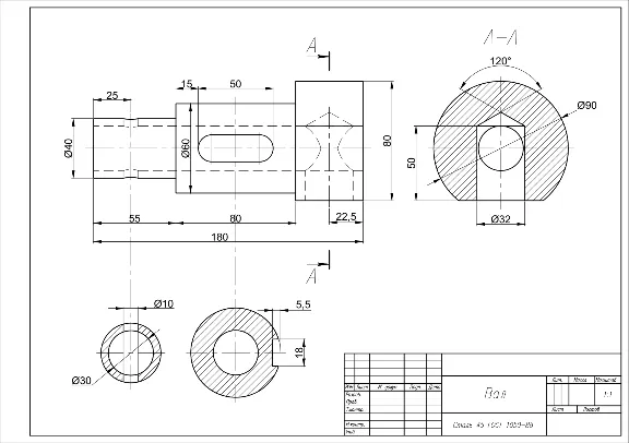 Buy Drawing of a shaft part with sections in AutoCAD