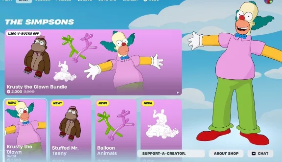 Купить Buy Krusty the Clown Fortnite Bundle