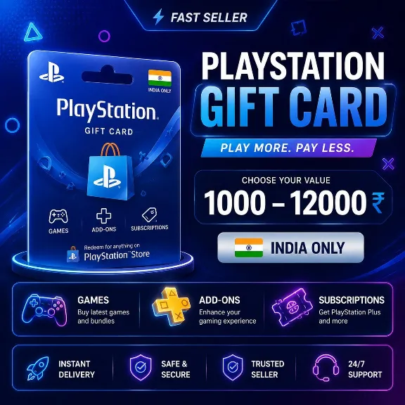 Купить PlayStation (карта PSN) 1000–12000 INR (Индия)