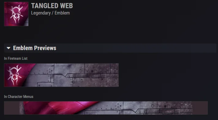 Buy Destiny 2 Emblem Tangled Web PC/PS/XBOX