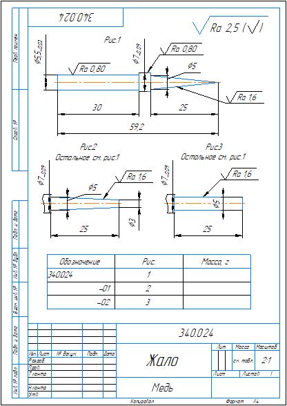 Buy Soldering tip. Working drawing of a soldering tip in a