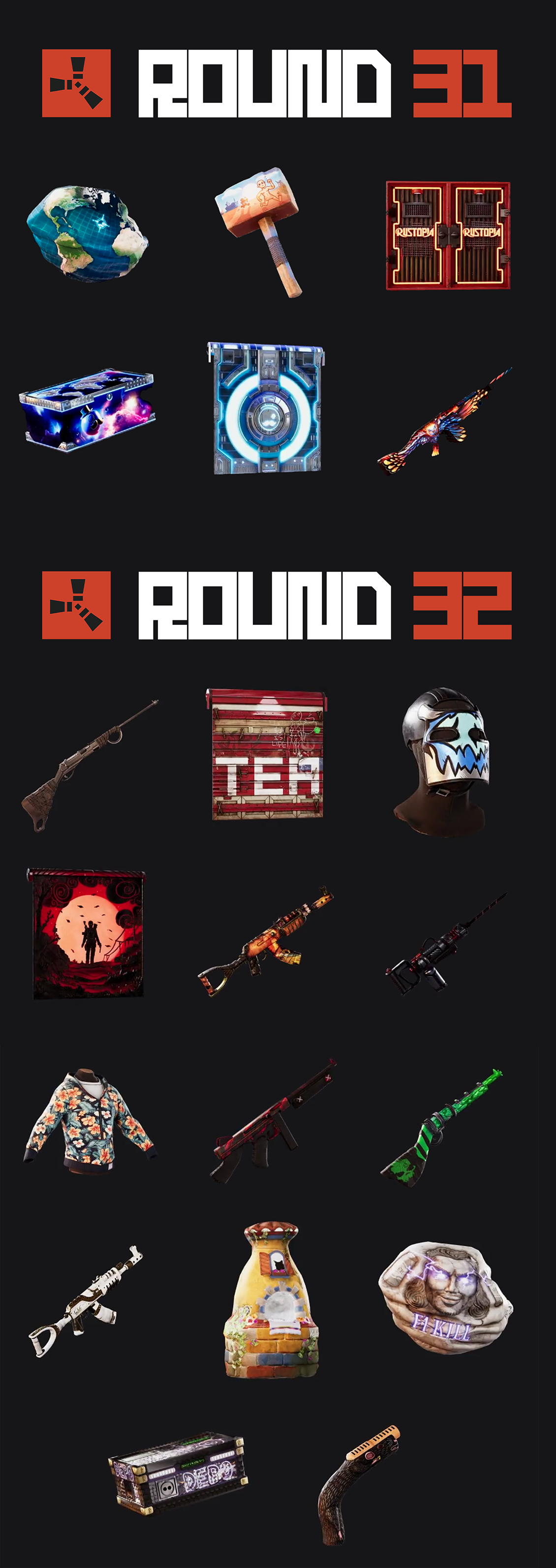 Buy RUST Skins [20pcs] Round 31+32